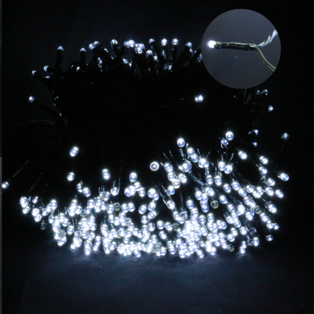 Pisca Led Fio Verde - 10m - 500 Leds - Branco Frio - Bivolt - Senhor Da Net